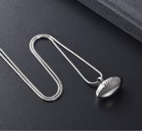 China Individuality Rugby Pendant Jewellery Memorial Necklace Locket for Human and Pet Ashes for sale