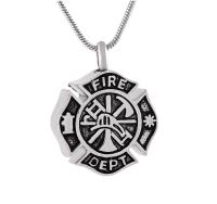 China Firefighter Keepsake Pendant MEN Necklace Cremation Funeral Stainless Steel Urn Jewelry for sale