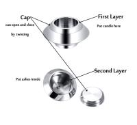 China 316L Stainless Steel Candlestick Urn for Human/Pet Ashes Cremation Locket Free Engrave for sale