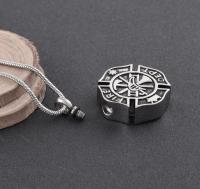 China Firefighter Keepsake Pendant MEN Necklace Cremation Funeral Stainless Steel Urn Jewelry for sale