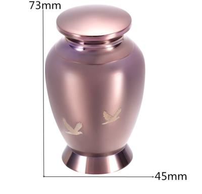 China Women's Coffee Gold Cremation Urn with Bird Engraved Small Adult/Pet Memorial Casket Keepsake Stainless Steel Jewellery for sale