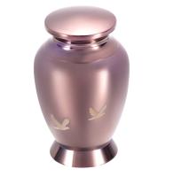 China Women's Coffee Gold Cremation Urn with Bird Engraved Small Adult/Pet Memorial Casket Keepsake Stainless Steel Jewellery for sale