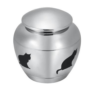 China Custom Nameplate Keepsake Jewelry Cat Laser Engraved Mini Cremation Urn For Remains for sale