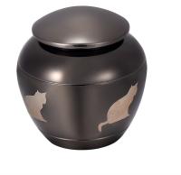 China Custom Nameplate Keepsake Jewelry Cat Laser Engraved Mini Cremation Urn For Remains for sale
