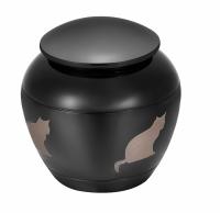 China Custom Nameplate Keepsake Jewelry Cat Laser Engraved Mini Cremation Urn For Remains for sale