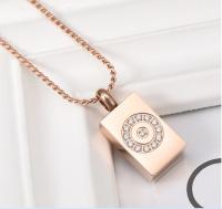 China 8 Year's Experience Inlaid Cubic Zircon Cremation Jewelry for Ashes Stainless Steel for sale