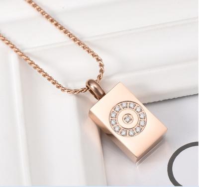 China 8 Year's Experience Inlaid Cubic Zircon Cremation Jewelry for Ashes Stainless Steel for sale