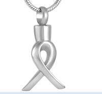 China Blank Ribbon Pendant Stainless Steel Cremation Jewelry Stylish Urn for Human/Pet Ashes for sale