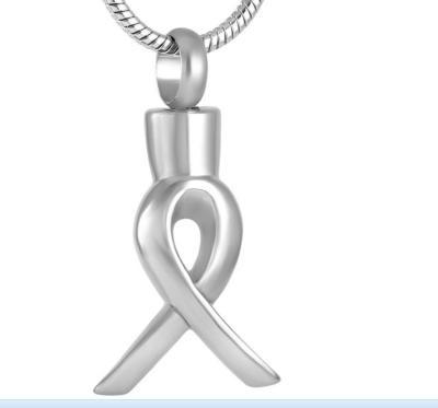 China Blank Ribbon Pendant Stainless Steel Cremation Jewelry Stylish Urn for Human/Pet Ashes for sale