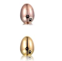 China Chic Egg Shape Mini Cremation Urn For Pet Animal Ashes Dog Paw Print Silver Gold Rose Gold Black Urn For Ashes Pendant Free Engrave for sale