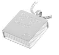 China Forever In My Heart Silver Book Shape Cremation Urn Pendant for Memorial Jewelry for sale