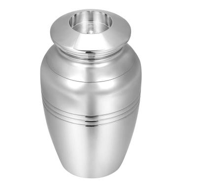 China 75*45mm Candle Holder Cremation Urn for Human Pet Ashes Stainless Steel Unique Designs for sale