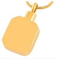 China Square Silver Gold Rose Gold Color Cremation Jewelry For Ashes Keepsake Urn Necklace Women Men Memorial Jewelry Pendant With Rhinestone for sale