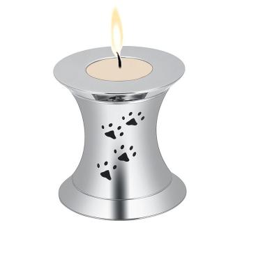 China Pet Ashes Memorial Candle Keepsake Casket Urn with Dog Paw Print and Locket Decoration for sale