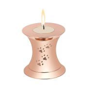 China Pet Ashes Memorial Candle Keepsake Casket Urn with Dog Paw Print and Locket Decoration for sale