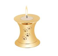 China Pet Ashes Memorial Candle Keepsake Casket Urn with Dog Paw Print and Locket Decoration for sale