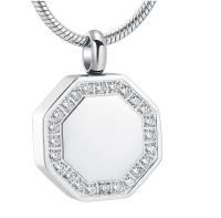 China CNC Inlay Technology Stainless Steel Urn Necklace for Human Pet Ashes Funeral Memorial for sale