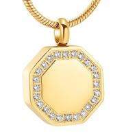 China CNC Inlay Technology Stainless Steel Urn Necklace for Human Pet Ashes Funeral Memorial for sale