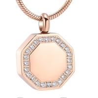 China CNC Inlay Technology Stainless Steel Urn Necklace for Human Pet Ashes Funeral Memorial for sale