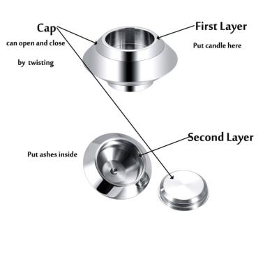 China Picture High Polished Candlestick Urn for Human/Pet Ashes Cremation Jewelry Keepsake for sale
