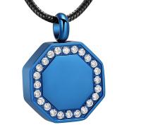 China CNC Inlay Technology Stainless Steel Urn Necklace for Human Pet Ashes Funeral Memorial for sale
