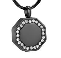 China CNC Inlay Technology Stainless Steel Urn Necklace for Human Pet Ashes Funeral Memorial for sale