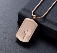 China Stainless Steel Cremation Necklace For Ashes Cross Memorial Jewelry With Ashes Holder for sale