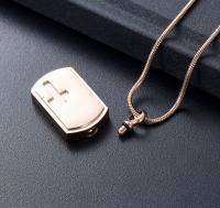 China Stainless Steel Cremation Necklace For Ashes Cross Memorial Jewelry With Ashes Holder for sale