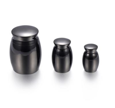 China Pet Cremation Jewelry Funeral Urn for Ashes and Hair Keepsake Engravable Black Mini Urn for sale