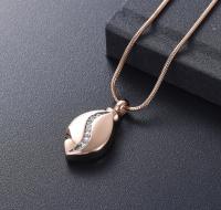 China Free Engrave PR Memorial Jewelry Fashion Teardrop Keepsake Pendant Necklace for Women for sale