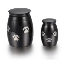 China Pet Cremation Jewelry Funeral Urn for Ashes and Hair Keepsake Engravable Black Mini Urn for sale