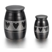 China Pet Cremation Jewelry Funeral Urn for Ashes and Hair Keepsake Engravable Black Mini Urn for sale