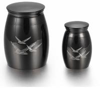 China Pet Cremation Jewelry Funeral Urn for Ashes and Hair Keepsake Engravable Black Mini Urn for sale