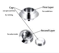China OEM/ODM 316L Stainless Steel Candlestick Urn For Human/Pet Ashes Cremation Urn Jewelry Keepsake Candle Holder Ashes Locket Free Engrave for sale