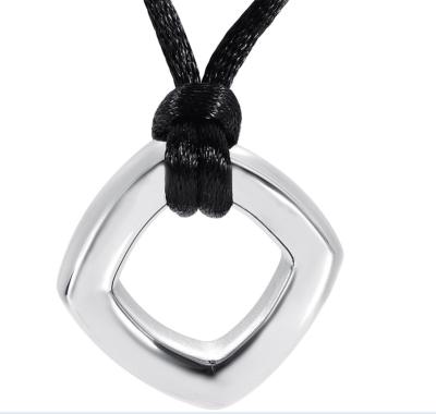 China Jewelry Type Pendants or Charms Silver Hollow Square Pendant Necklace for Cremation Ash for sale