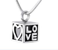 China Stainless Steel Jewelry Mini Locket Souvenir Cube Necklace for Pet and Human Memorial for sale