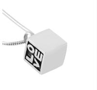 China Stainless Steel Jewelry Mini Locket Souvenir Cube Necklace for Pet and Human Memorial for sale