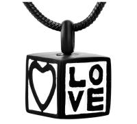 China Stainless Steel Jewelry Mini Locket Souvenir Cube Necklace for Pet and Human Memorial for sale