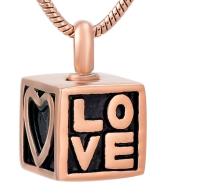 China Stainless Steel Jewelry Mini Locket Souvenir Cube Necklace for Pet and Human Memorial for sale
