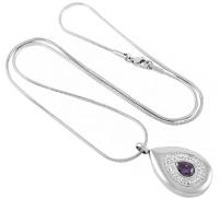 China Stainless Steel Purple Rhinestone Water Drop Cremation Pendant for Children's Jewelry for sale