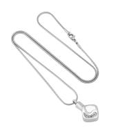 China Crystal Square Silver Pendant Necklace for Women Cremation Jewelry Ashes Keepsake for sale