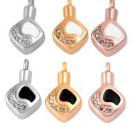 China Crystal Square Silver Pendant Necklace for Women Cremation Jewelry Ashes Keepsake for sale