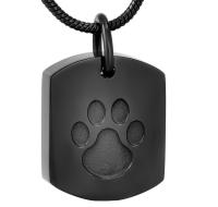 China Excellent Crystal in Square Silver Pendant Necklace with Dog and Cat Charms Ashes Keepsake for sale