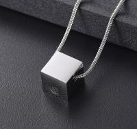 China Vintage Crystal Inlay Luck Cube Pendant Urn Necklace A Symbol of Love for Your Loved One for sale