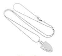 China Gold/Silver/Black Color Shovel Crystal Cremation Necklace Stainless Steel Ashes Urns for sale