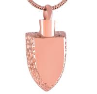 China Gold/Silver/Black Color Shovel Crystal Cremation Necklace Stainless Steel Ashes Urns for sale