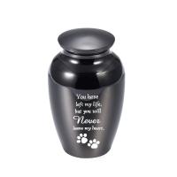 China 70x45mm Cremation Urn Jar with Engraved Dog Paw Design Made of Durable Aluminum Alloy for sale