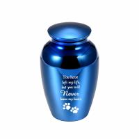 China 70x45mm Cremation Urn Jar with Engraved Dog Paw Design Made of Durable Aluminum Alloy for sale