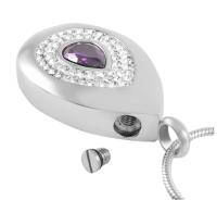 China Excellent Water Drop Cremation Pendant Stainless Steel Tear Drop Crystal Ashes Holder for sale