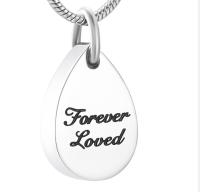 China Picture Water Drop Urn Ashes Holder Cremation Pendant Keepsake Necklace Urns Memorial Jewelry for sale